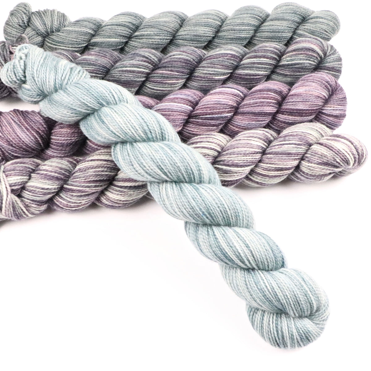 Dusty Pearl, Dawn + Dusk Yarn Set - fingering weight – Wonderland Dyeworks